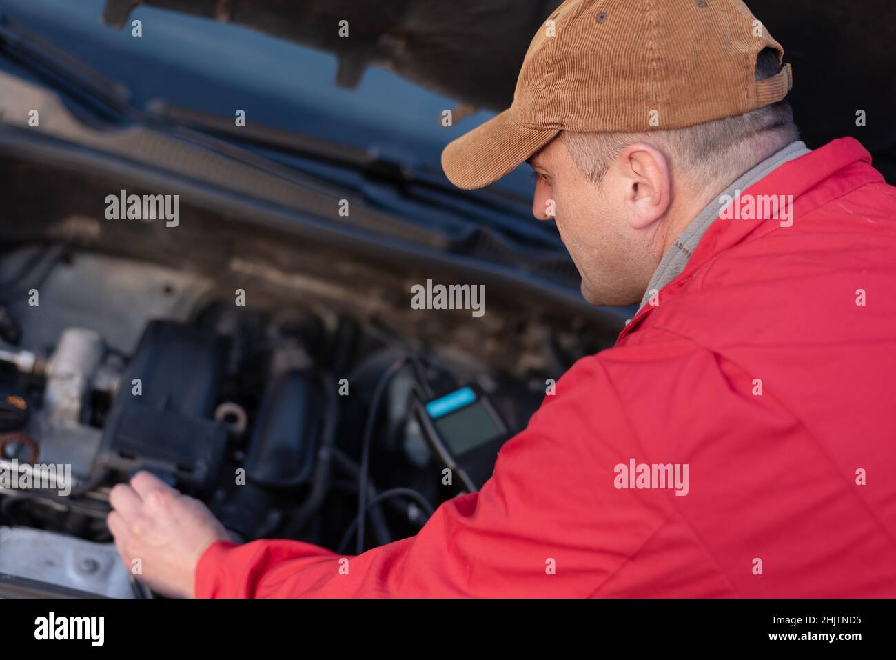 Fast towing service for help on the road. Roadside assistance concept ...