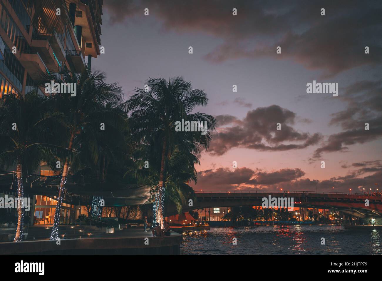 landscape sunset MIAMI FLORIDA bridge Stock Photo - Alamy