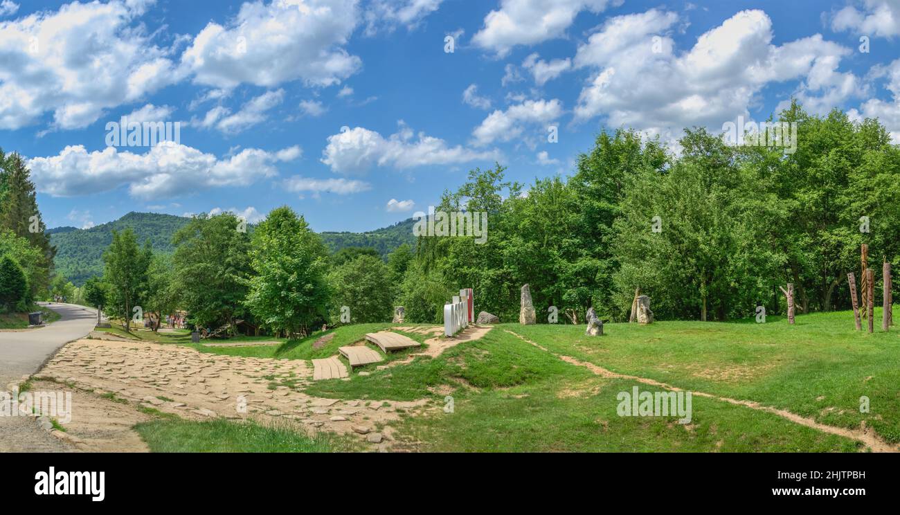 The rock complex of Tustan in Ukraine Stock Photo - Alamy