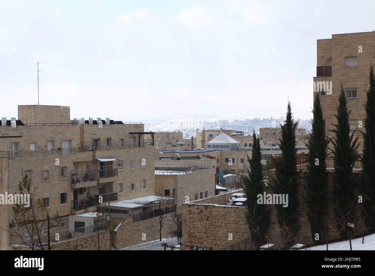 Snow in Jerusalem and the surrounding mountains Stock Photo - Alamy