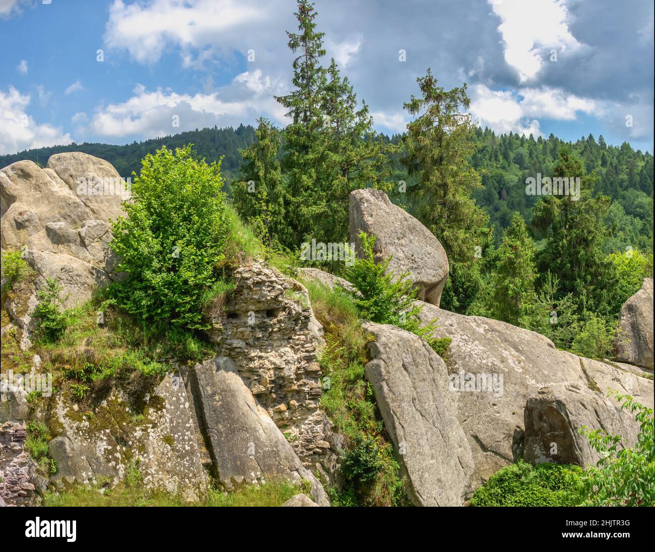The rock complex of Tustan in Ukraine Stock Photo - Alamy