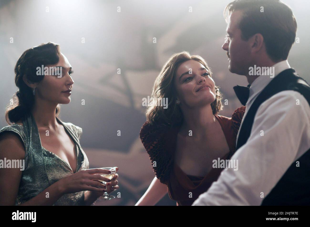 DEATH ON THE NILE, from left: Gal Gadot, Emma Mackey, Armie Hammer ...