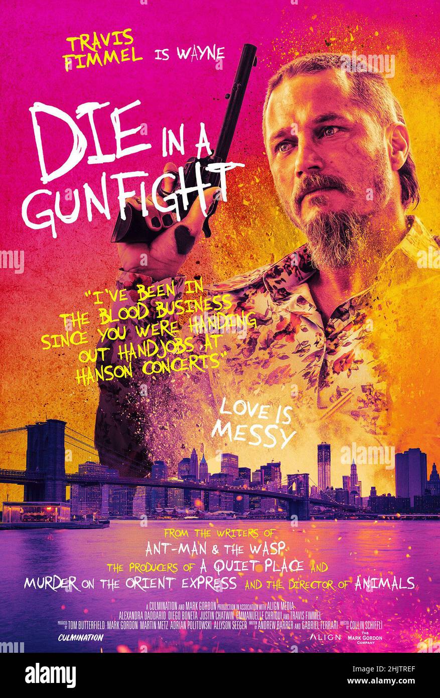 DIE IN A GUNFIGHT, character poster, Travis Fimmel, 2021. © Lionsgate ...