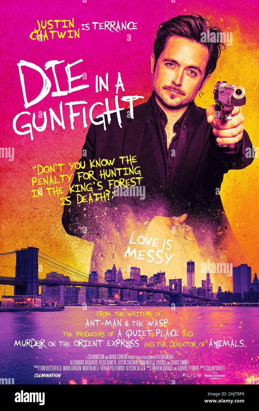 DIE IN A GUNFIGHT, character poster, Justin Chatwin, 2021. © Lionsgate ...