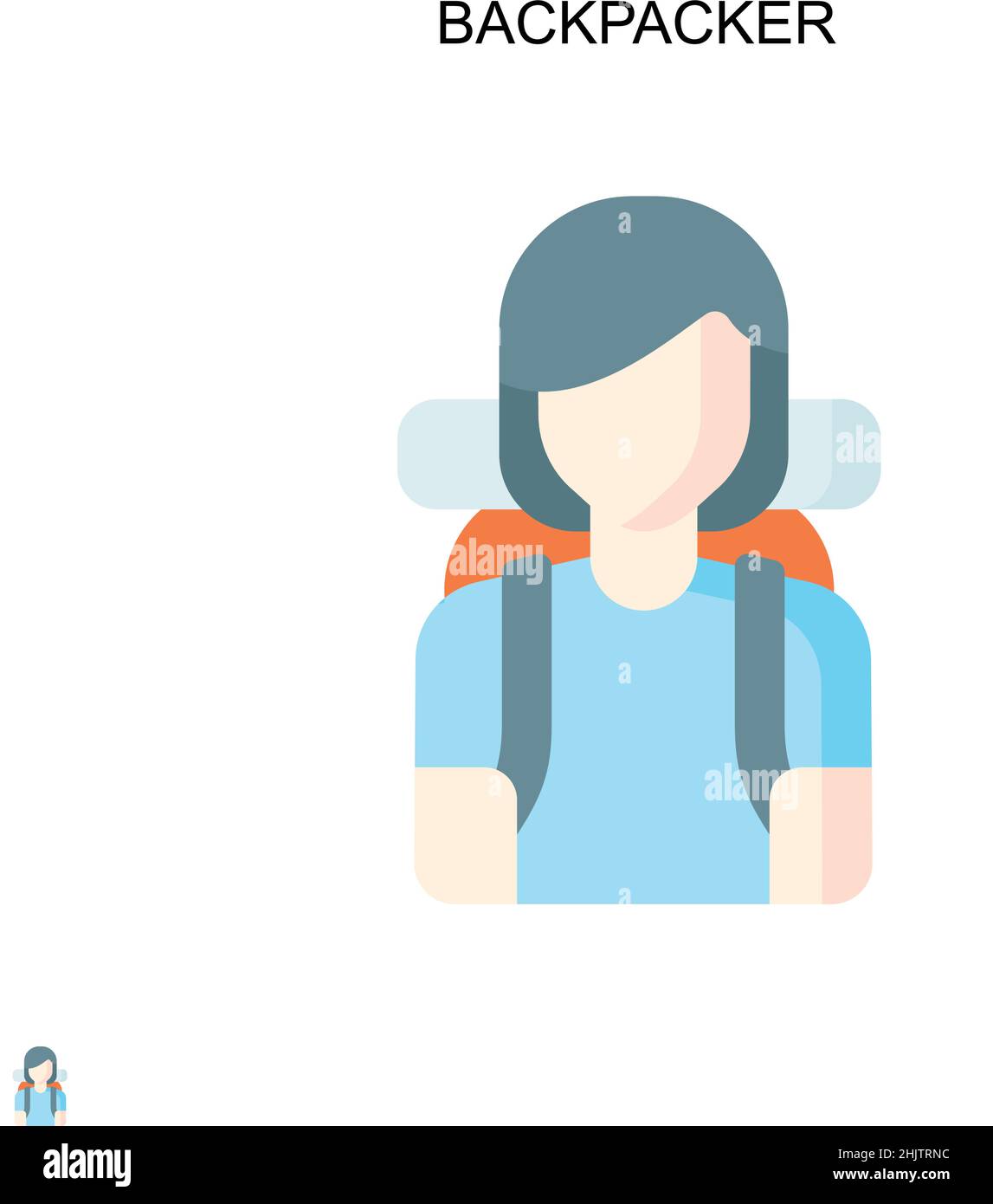 Backpacker Simple vector icon. Illustration symbol design template for ...