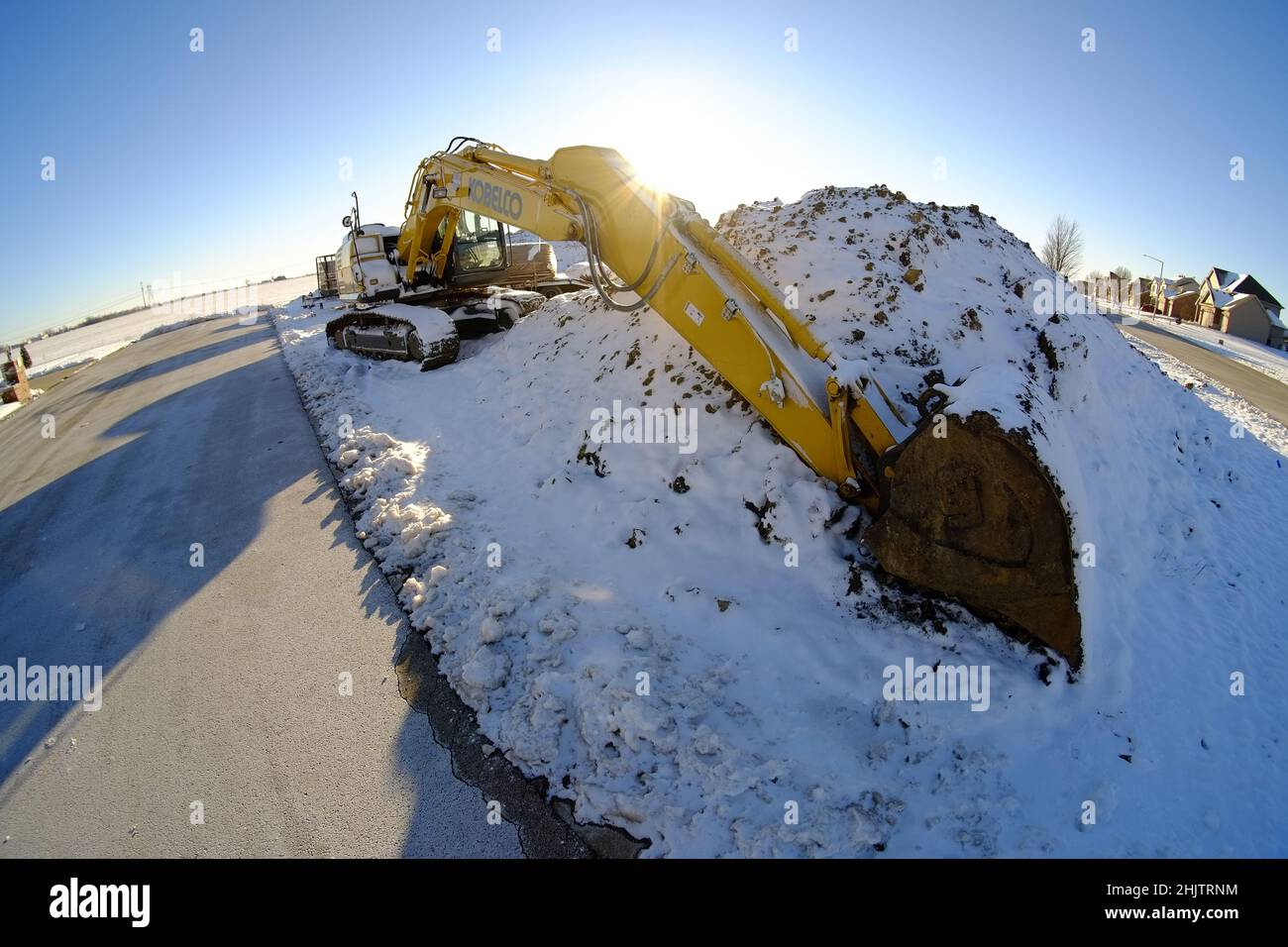 Construction site in snow hi-res stock photography and images - Alamy