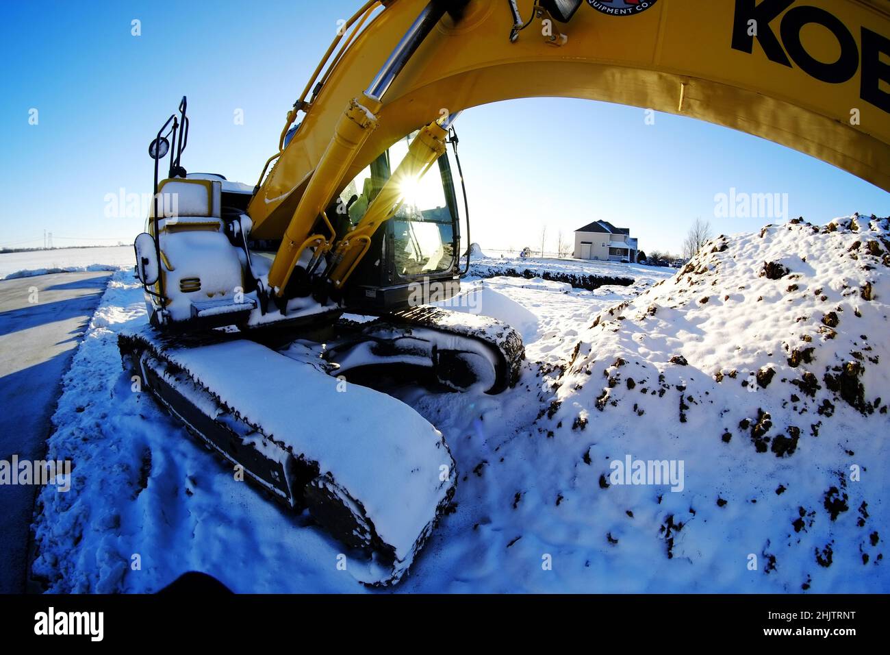 Construction site in snow hi-res stock photography and images - Alamy