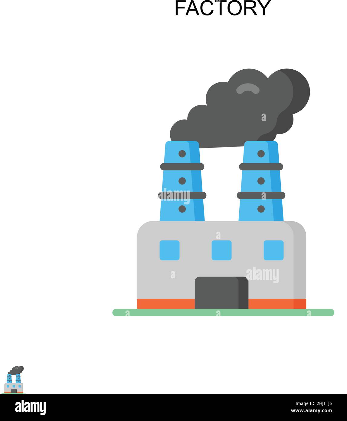 Factory Simple vector icon. Illustration symbol design template for web ...