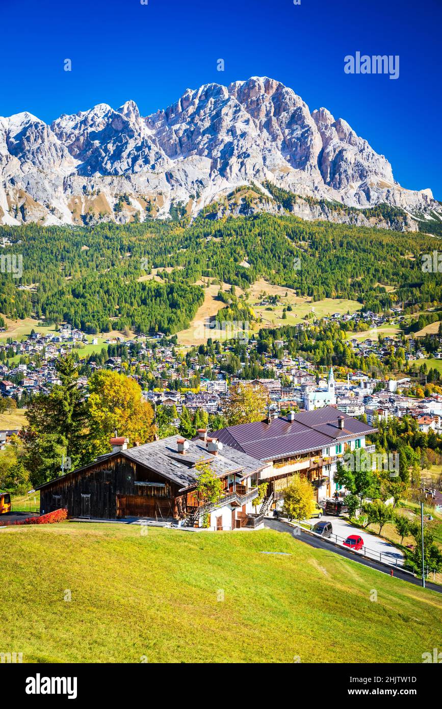Cortina d'Ampezzo city, also known as the Pearl of the Dolomites, Italy ...