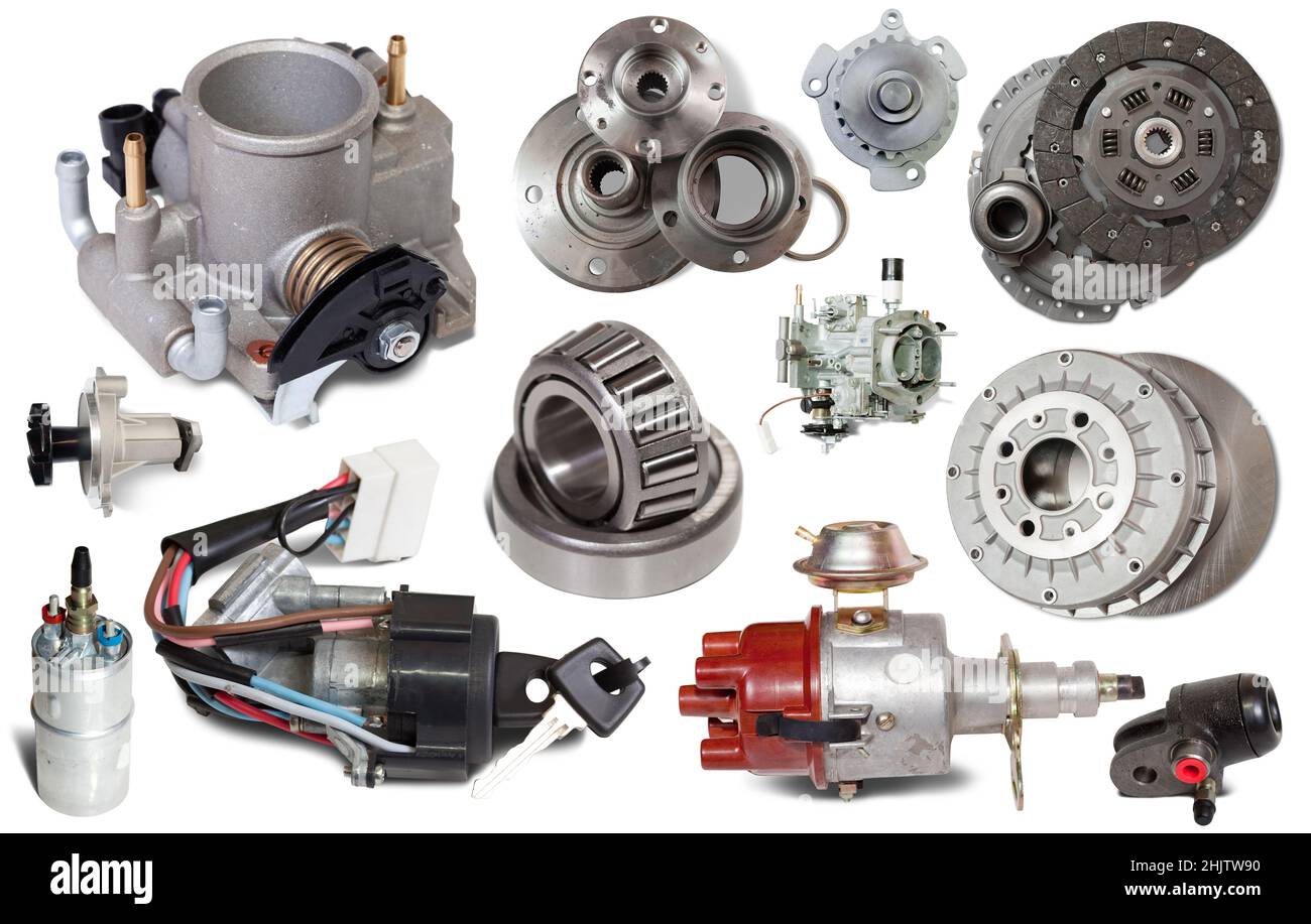 set of details for car isolated Stock Photo - Alamy