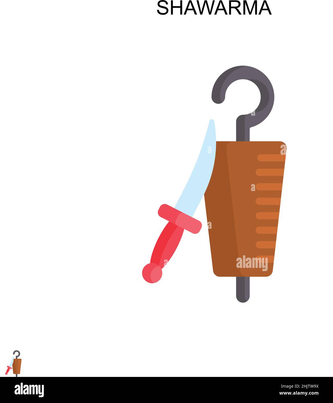 Shawarma Simple vector icon. Illustration symbol design template for ...