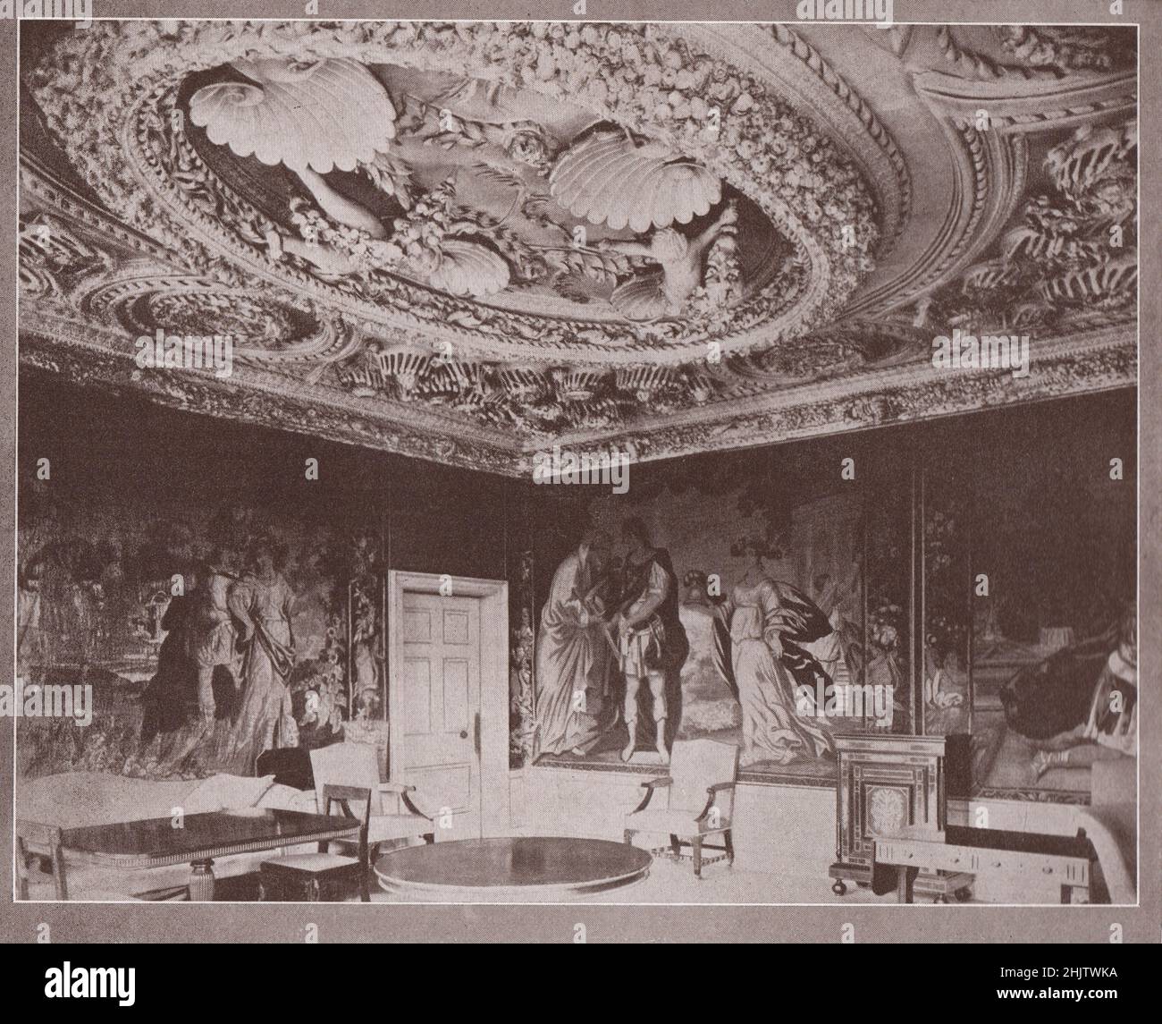 The Drawing-room, Astley Hall. Lancashire (1913 Stock Photo - Alamy