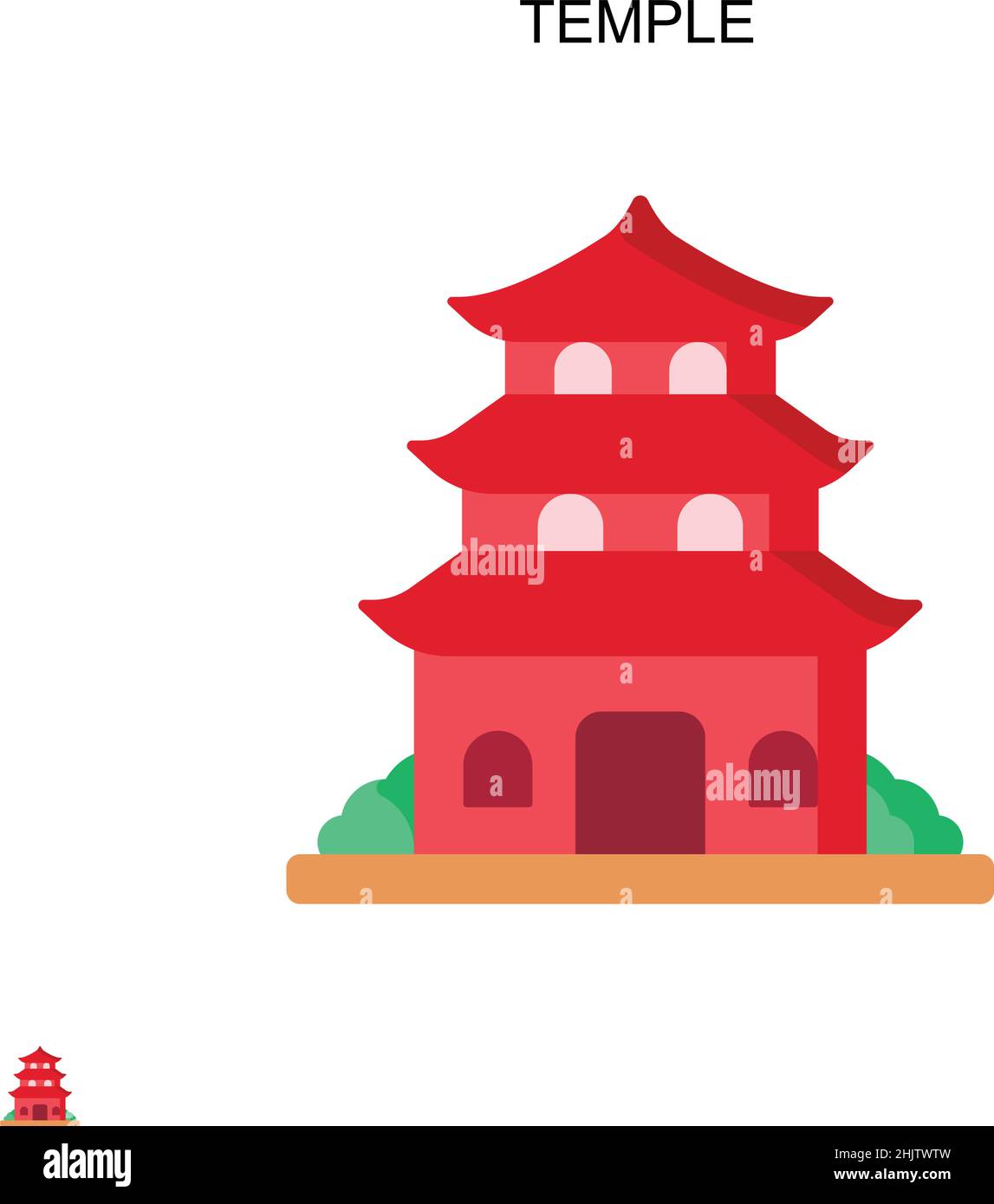 Temple Simple vector icon. Illustration symbol design template for web mobile UI element Stock ...