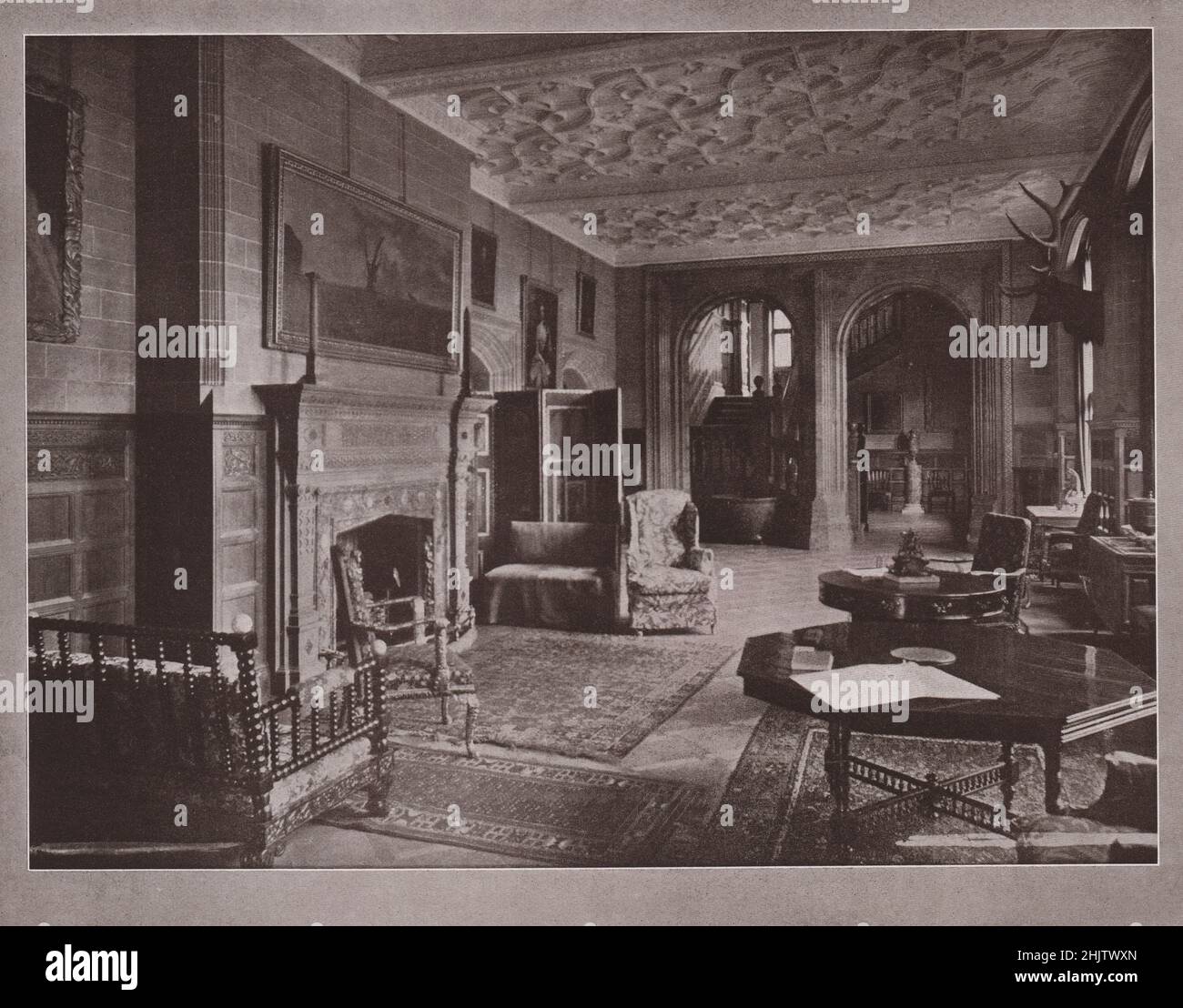 Entrance Hall, Holker Hall. Lancashire (1913 Stock Photo - Alamy