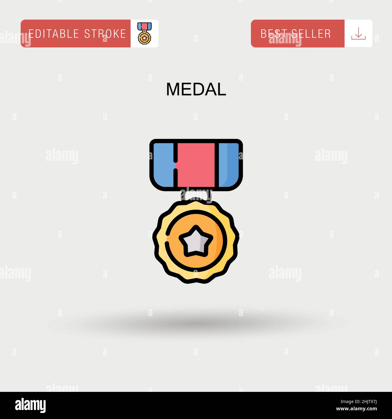 Medal Simple vector icon Stock Vector Image & Art - Alamy