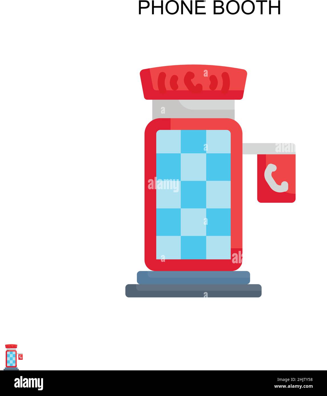 Phone booth Simple vector icon. Illustration symbol design template for ...