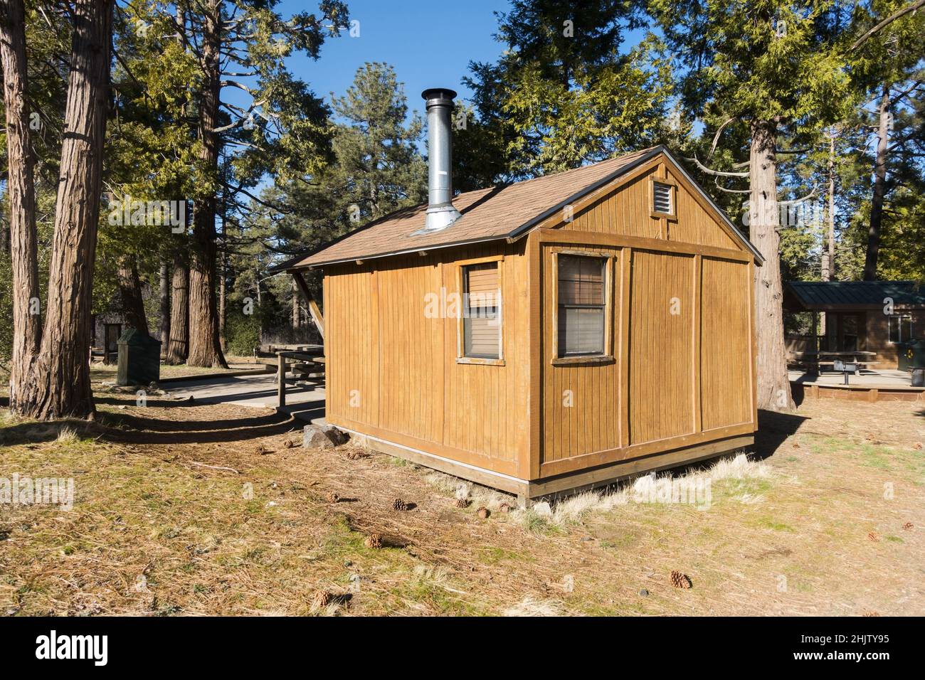 Primitive Wooden Log Cabin in Nature Forest Clearing. Cuyamaca Rancho ...