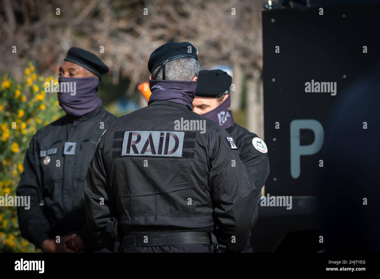 Members of the "Research, Assistance, Intervention, Deterrence" Police ...