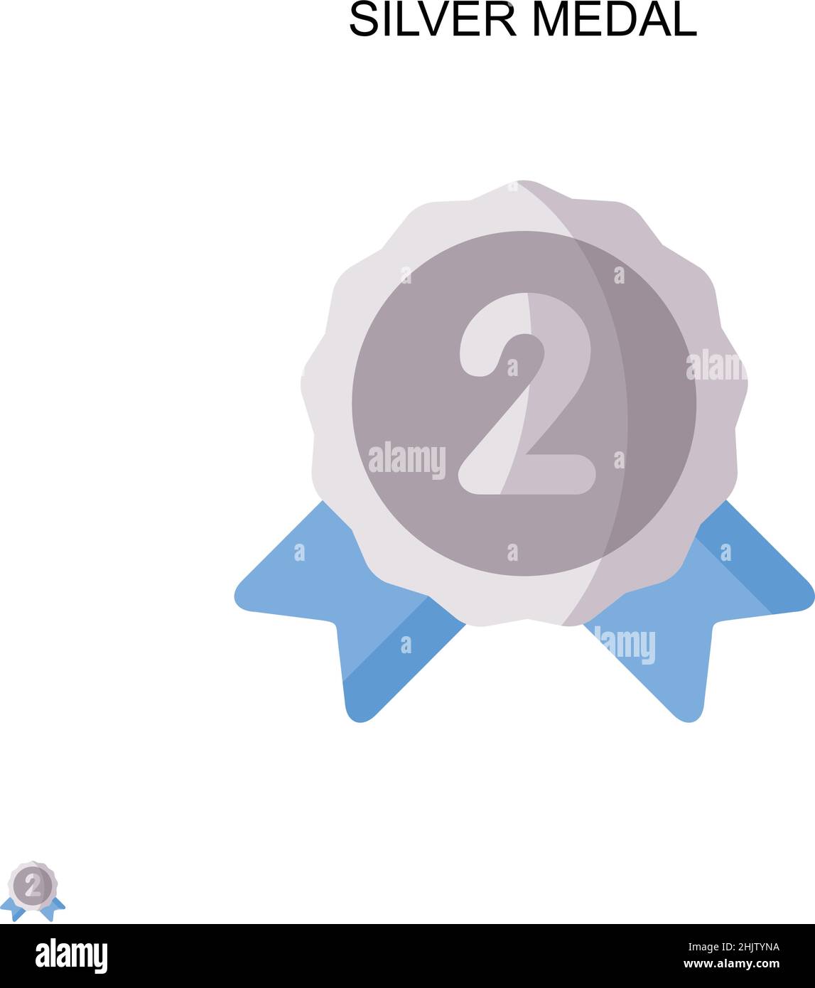 Silver medal Simple vector icon. Illustration symbol design template ...