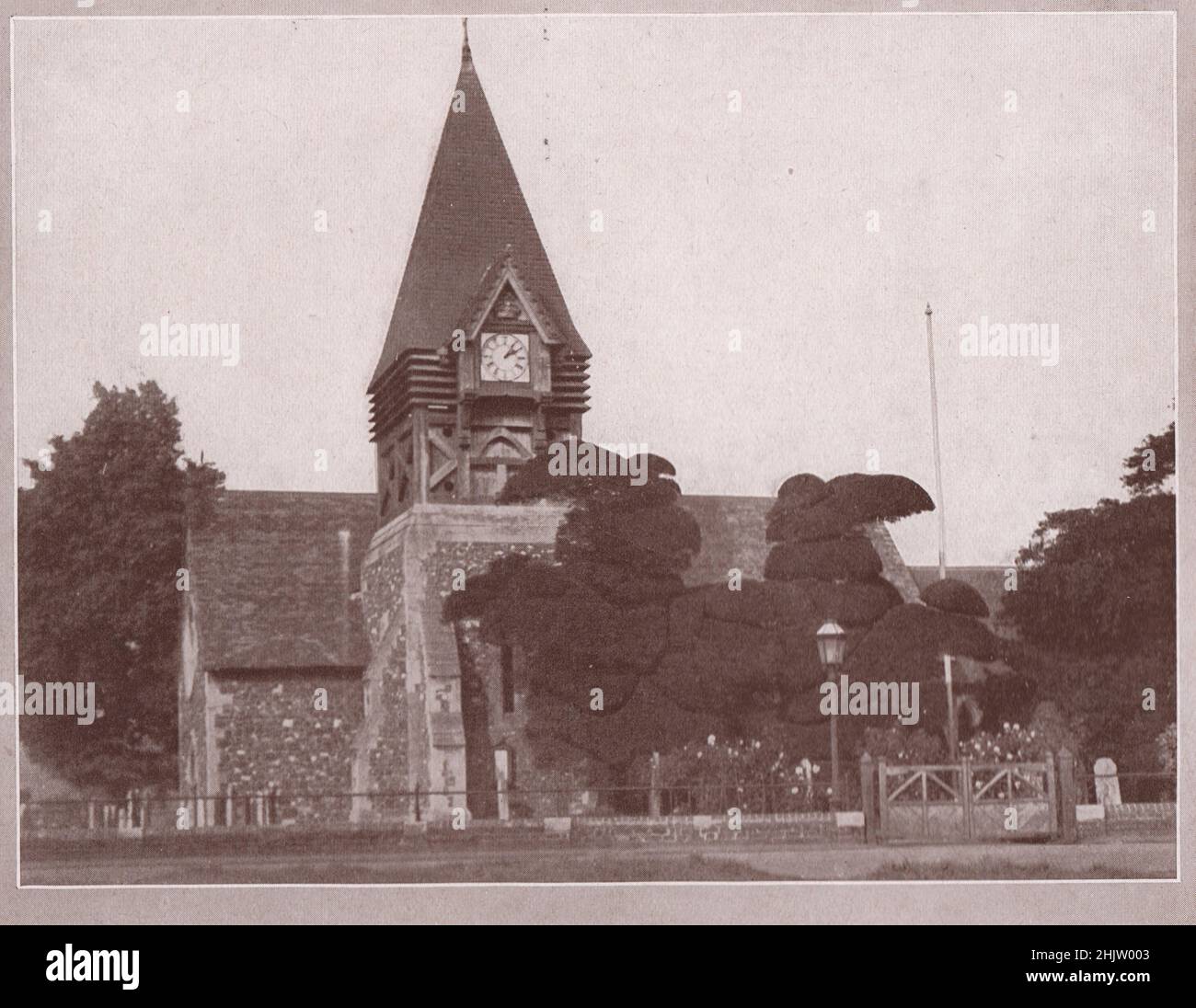 East Bedfont Church. Middlesex (1913 Stock Photo - Alamy