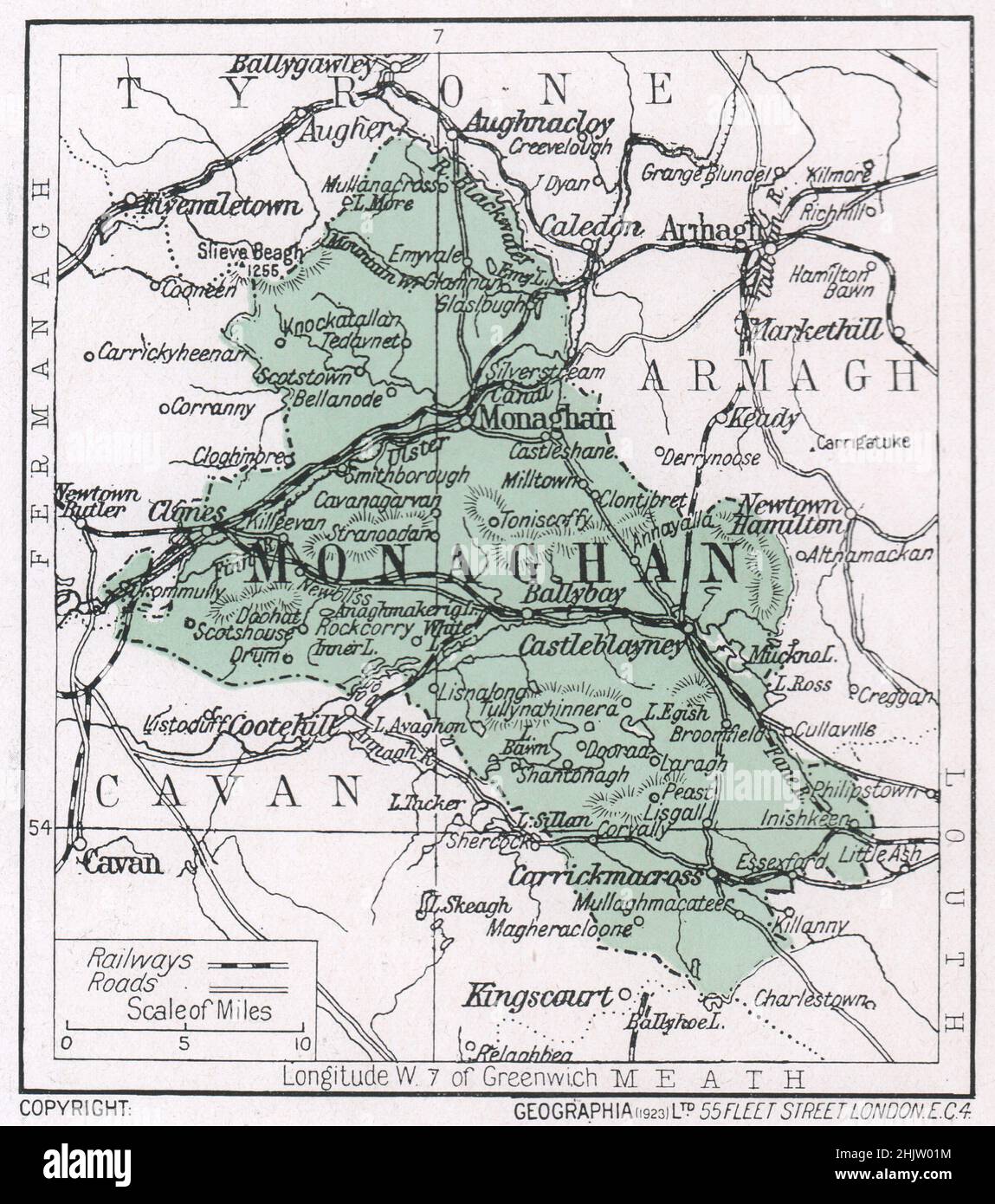 Map of County Monaghan (1913 Stock Photo - Alamy