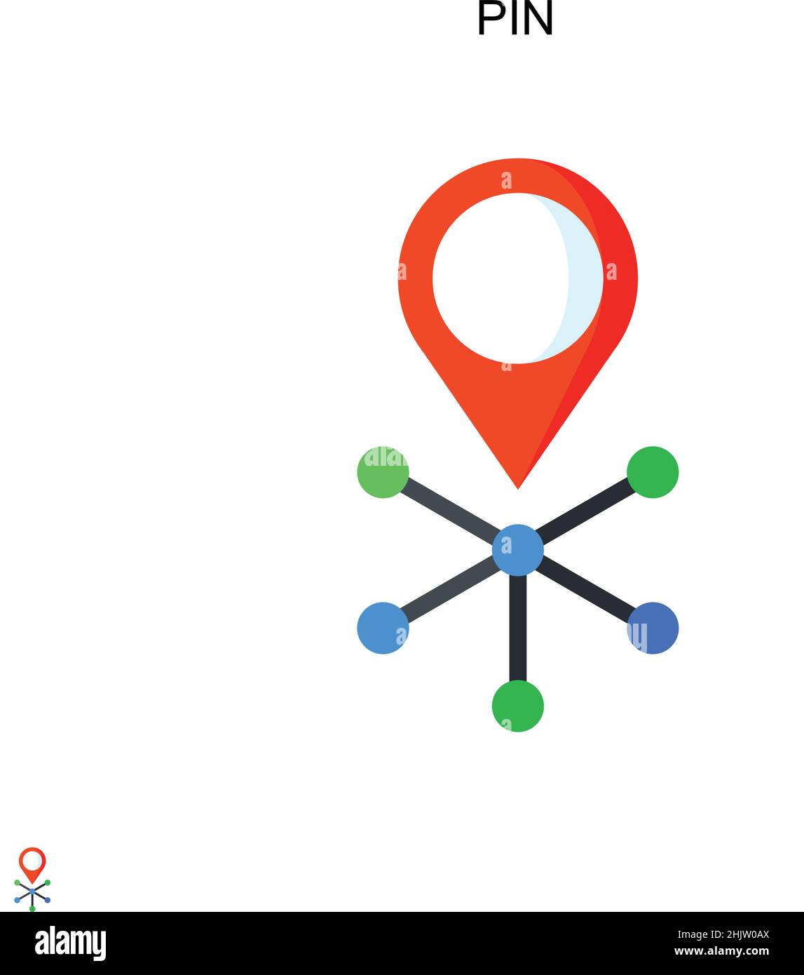 Pin Simple vector icon. Illustration symbol design template for web ...