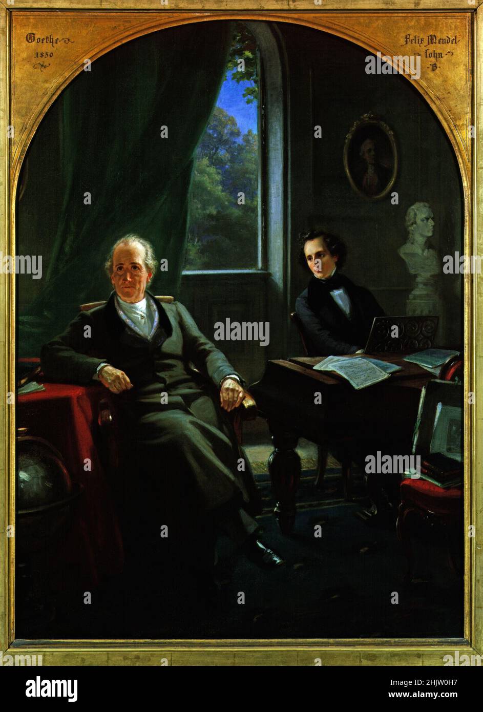 Mendelssohn plays to Goethe, 1830: painting by Moritz Oppenheim, 1864 ...