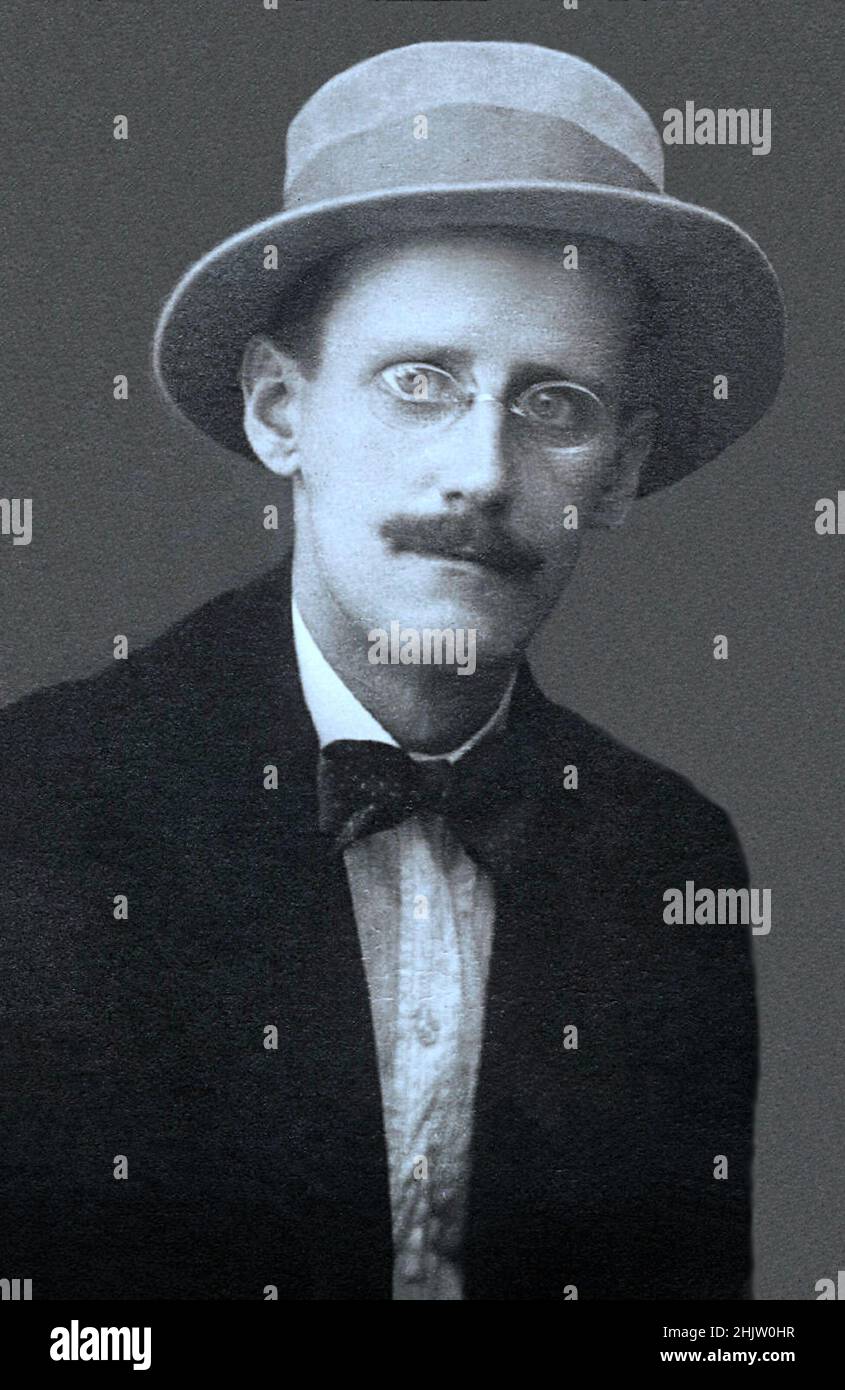 A portrait of the Irish writer James Joyce, author of Ulysses, in 1915 ...