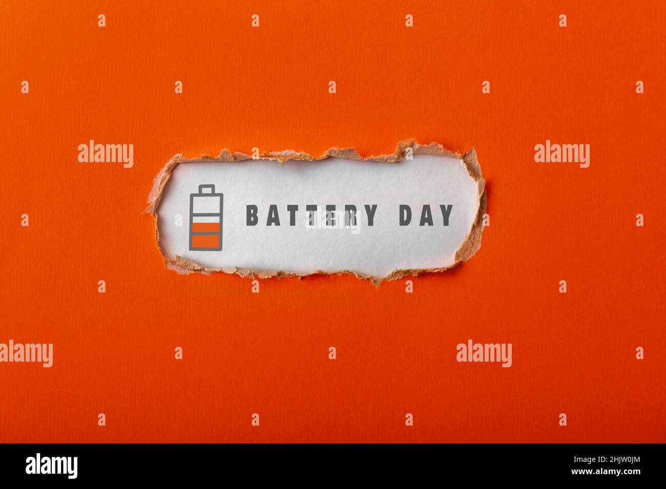 National battery day. Small icon and text Stock Photo - Alamy