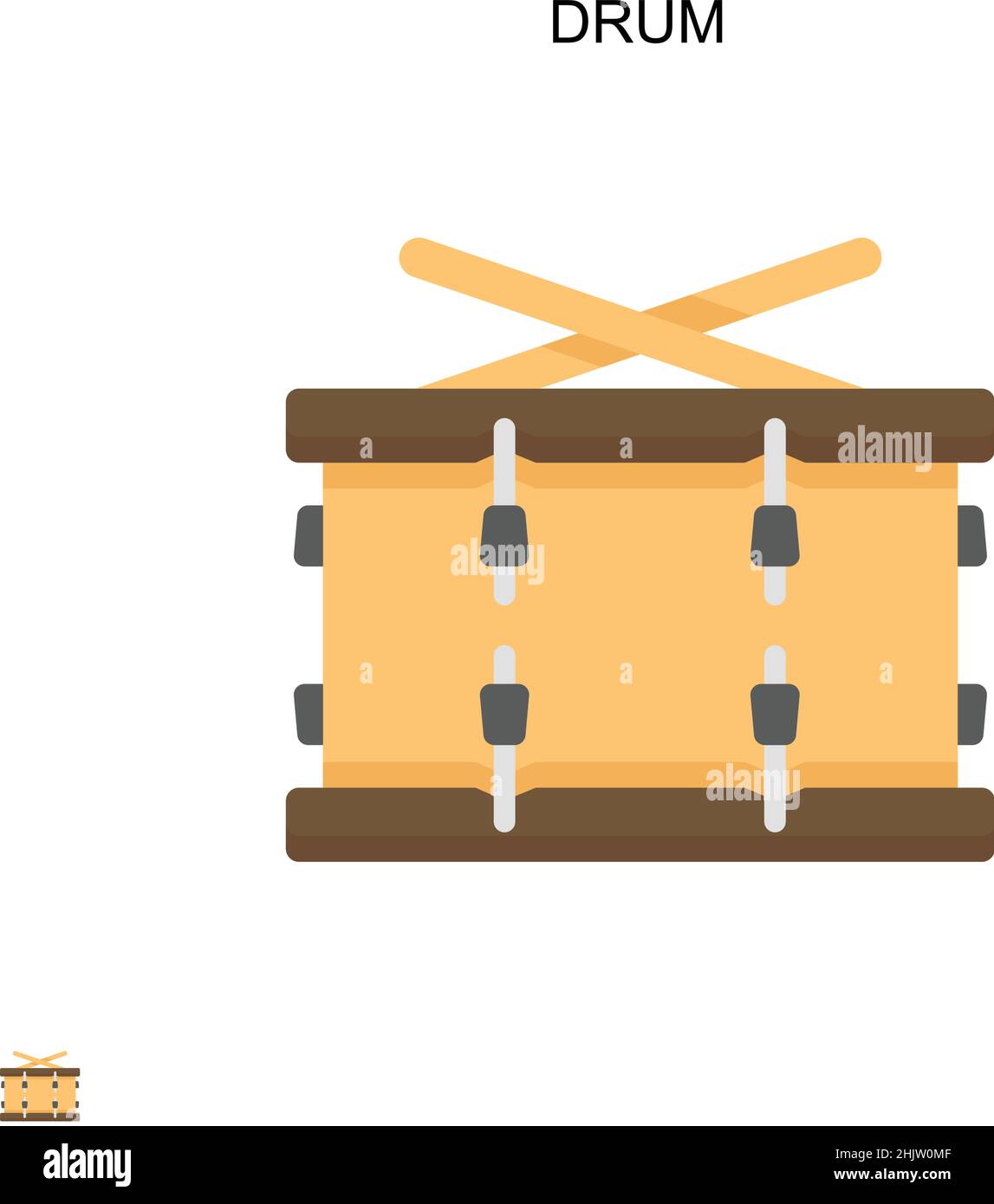 Drum Simple vector icon. Illustration symbol design template for web ...