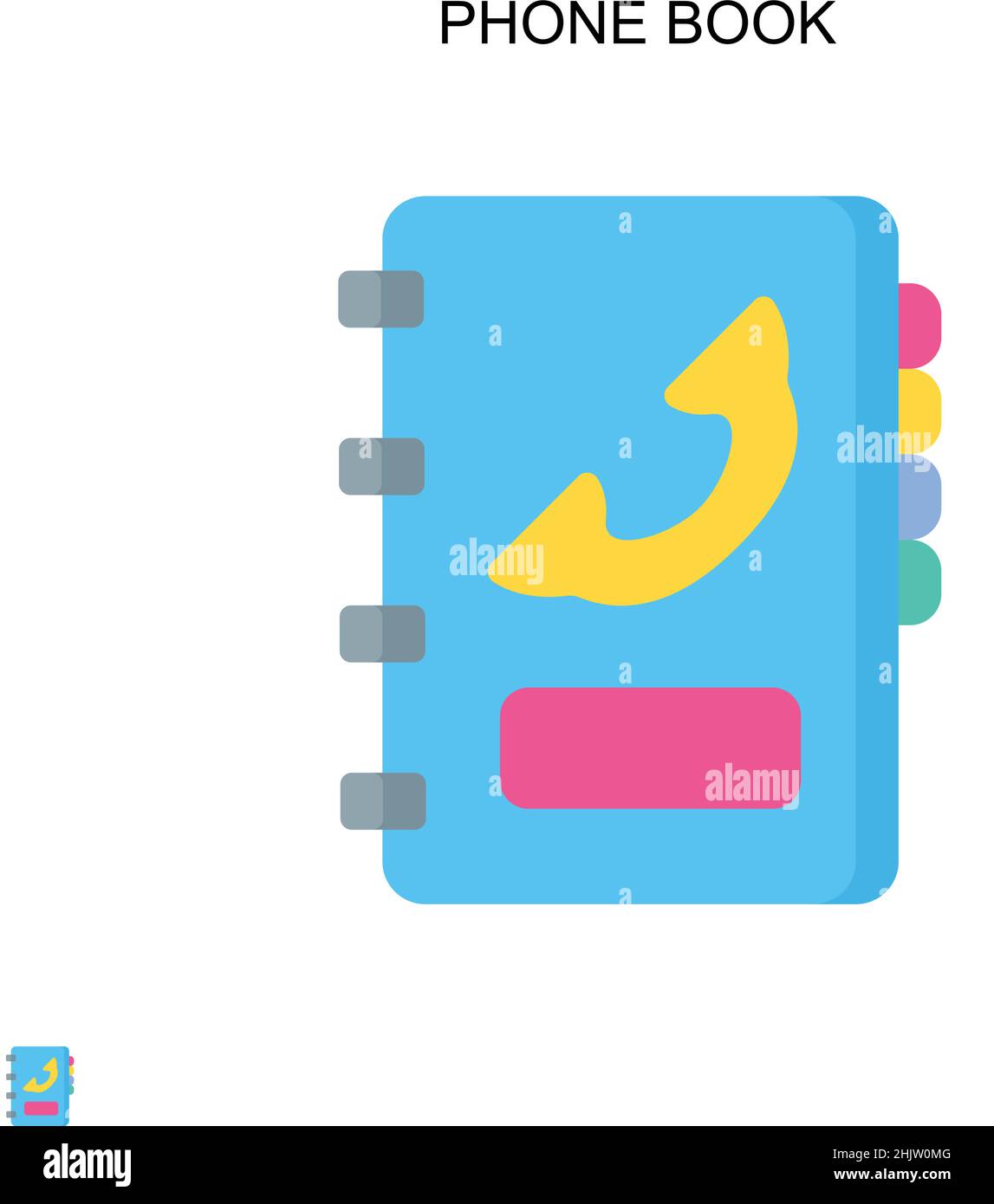 Phone book Simple vector icon. Illustration symbol design template for ...