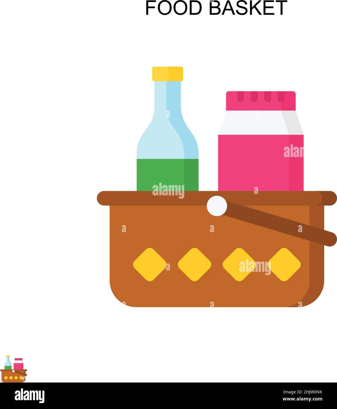 Food basket Simple vector icon. Illustration symbol design template for ...