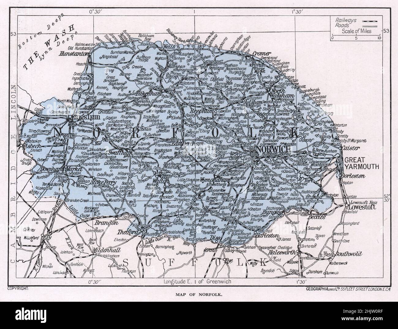 Map of norfolk hi-res stock photography and images - Alamy