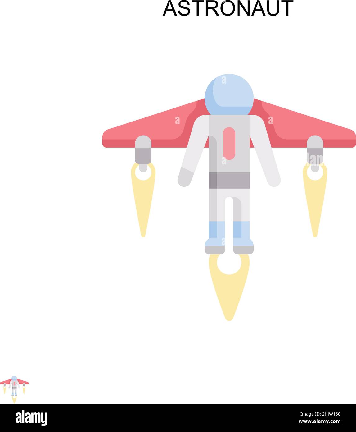 Astronaut Simple vector icon. Illustration symbol design template for ...