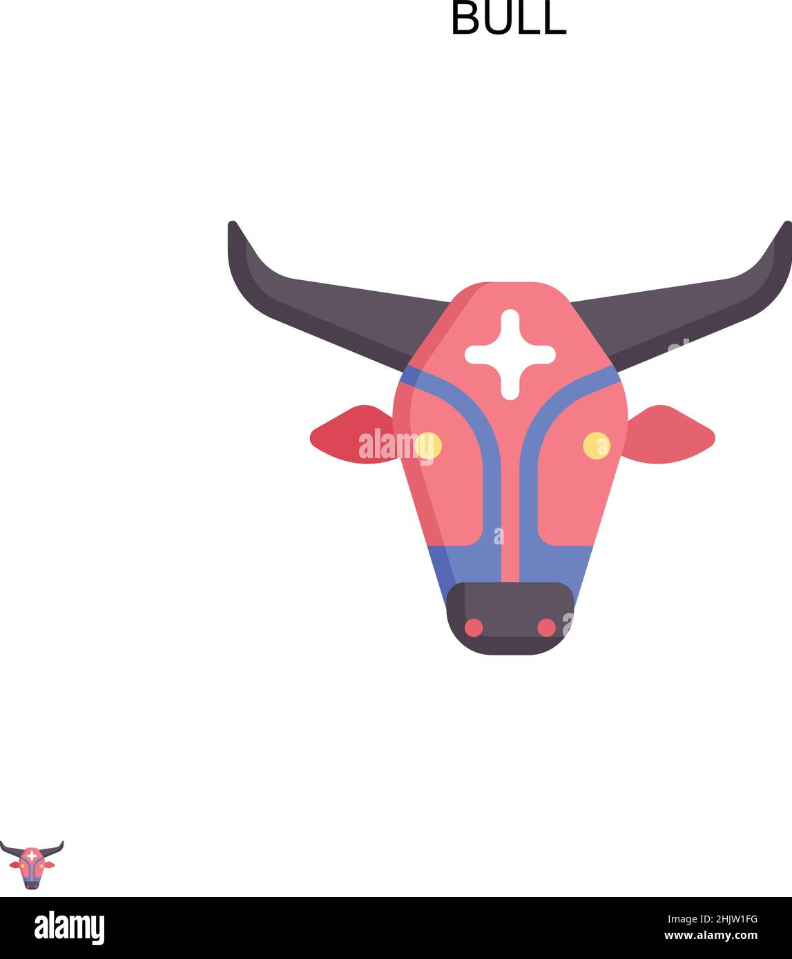 Bull Simple vector icon. Illustration symbol design template for web ...