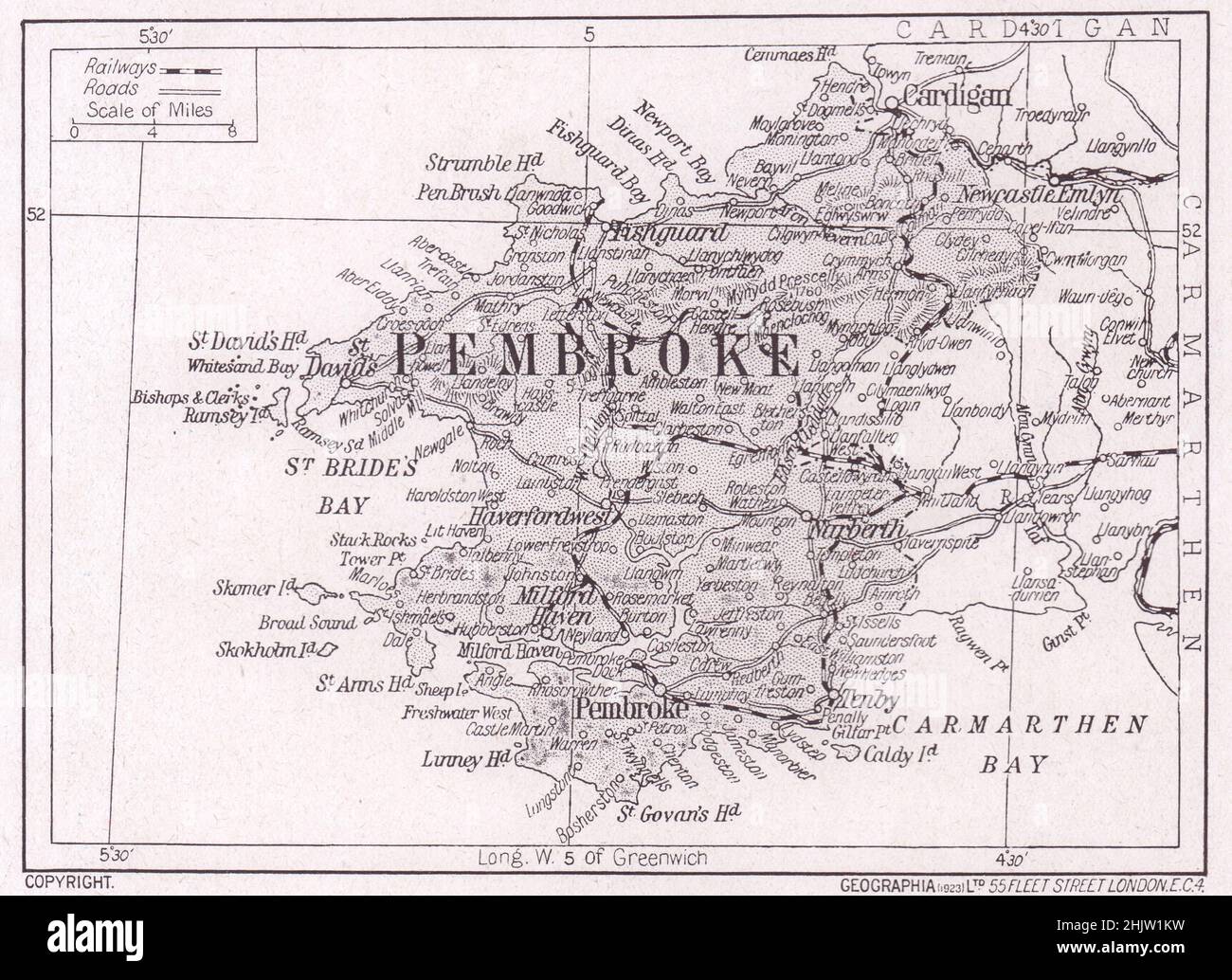 Map of pembrokeshire hi-res stock photography and images - Alamy