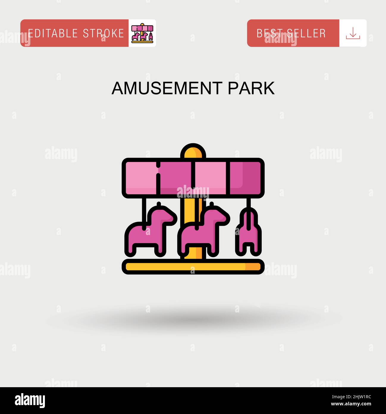 Vintage amusement park ride Stock Vector Images - Alamy
