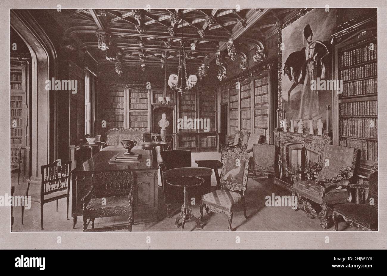 The Library, Abbotsford. Roxburghshire (1923 Stock Photo - Alamy