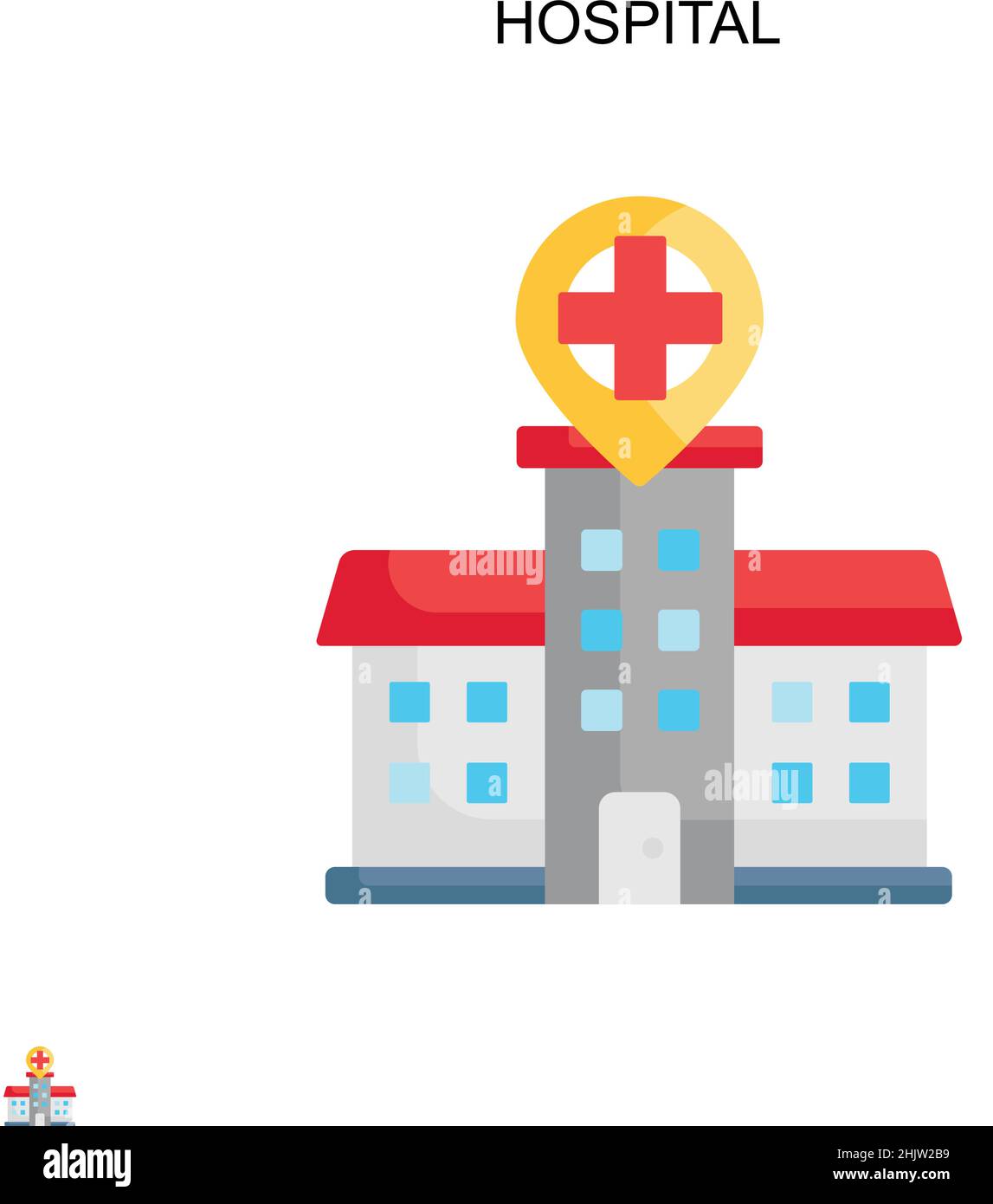 Hospital Simple vector icon. Illustration symbol design template for ...