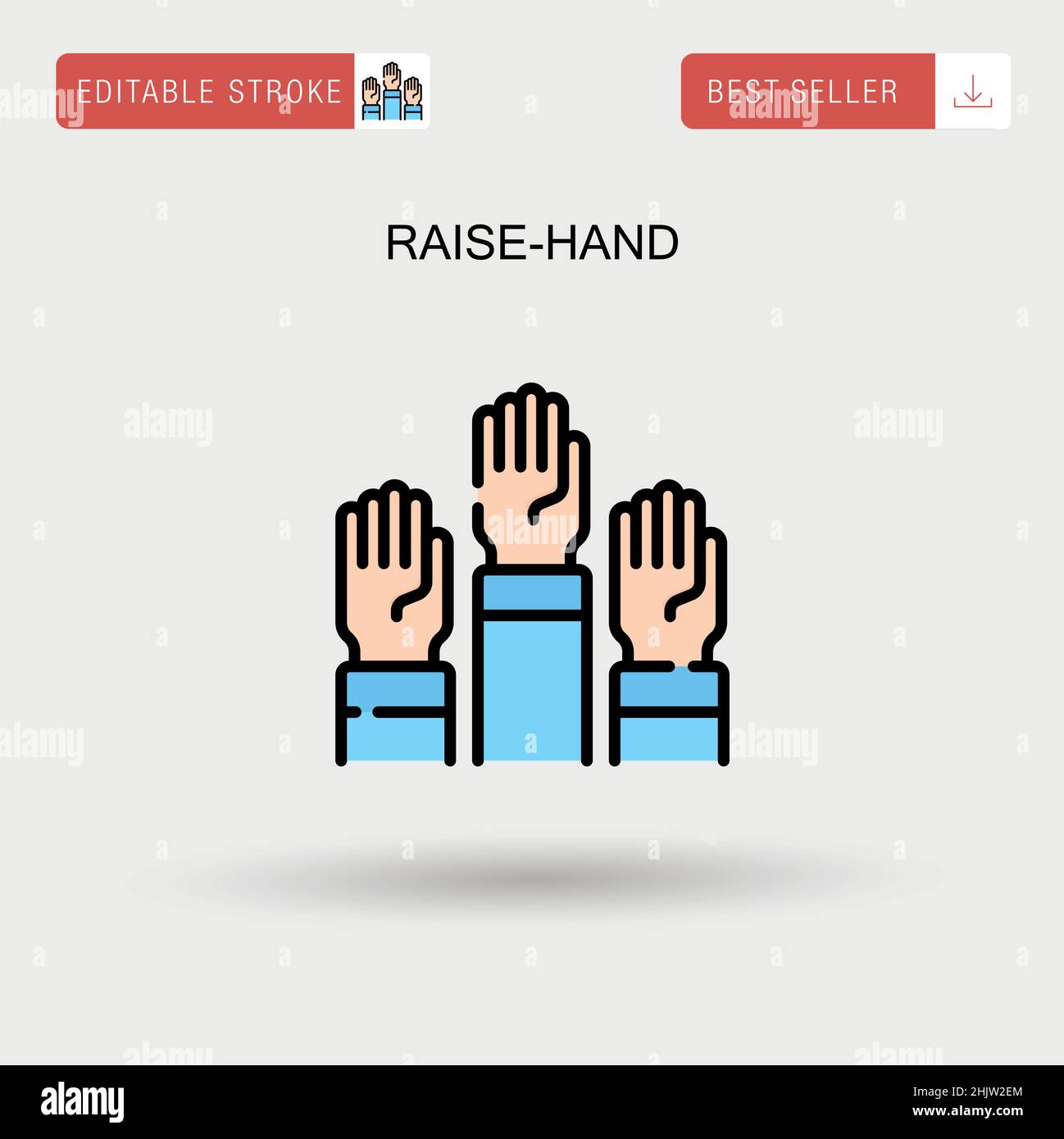 Raise-hand Simple vector icon Stock Vector Image & Art - Alamy
