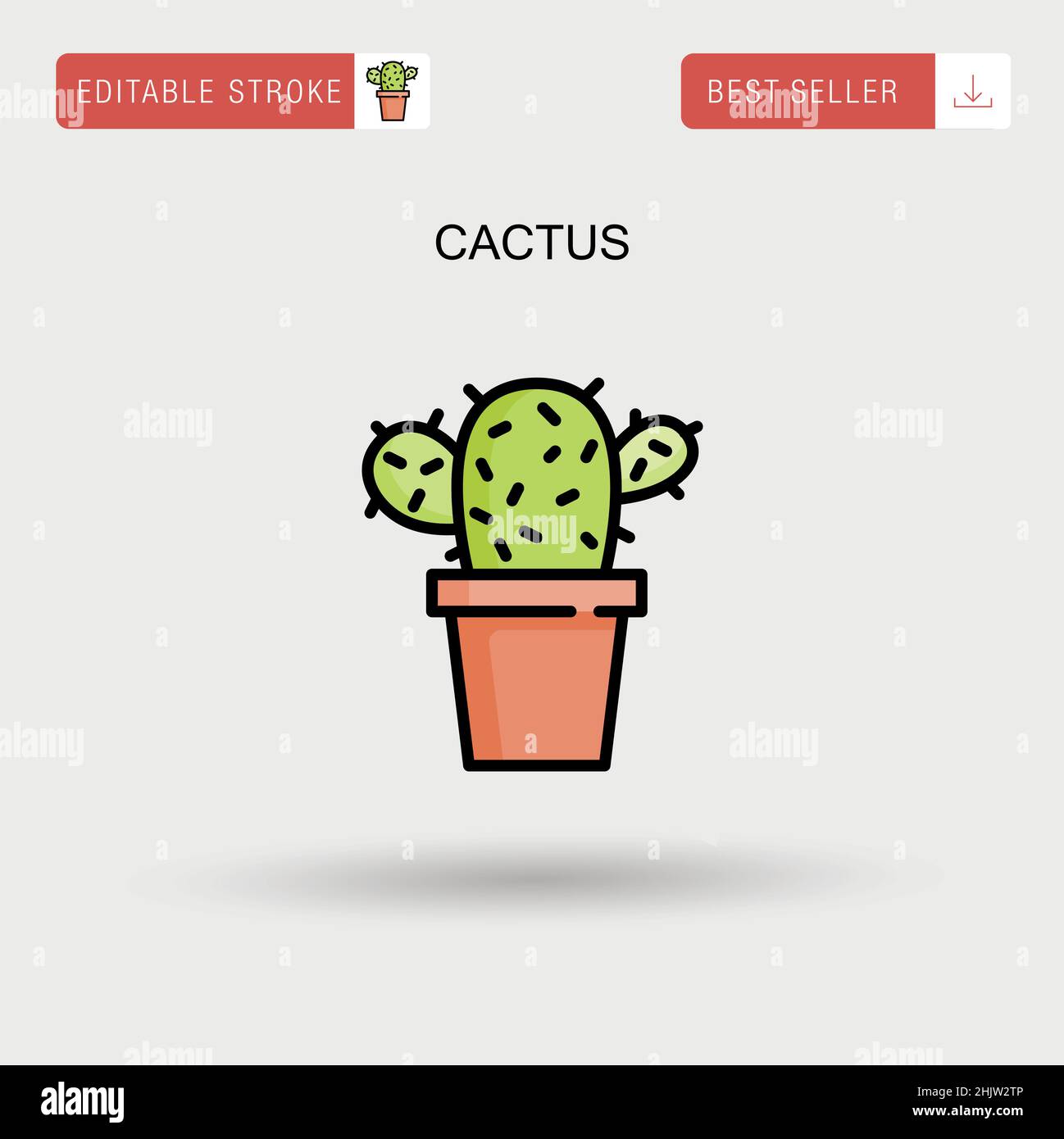 Cactus Simple vector icon Stock Vector Image & Art - Alamy