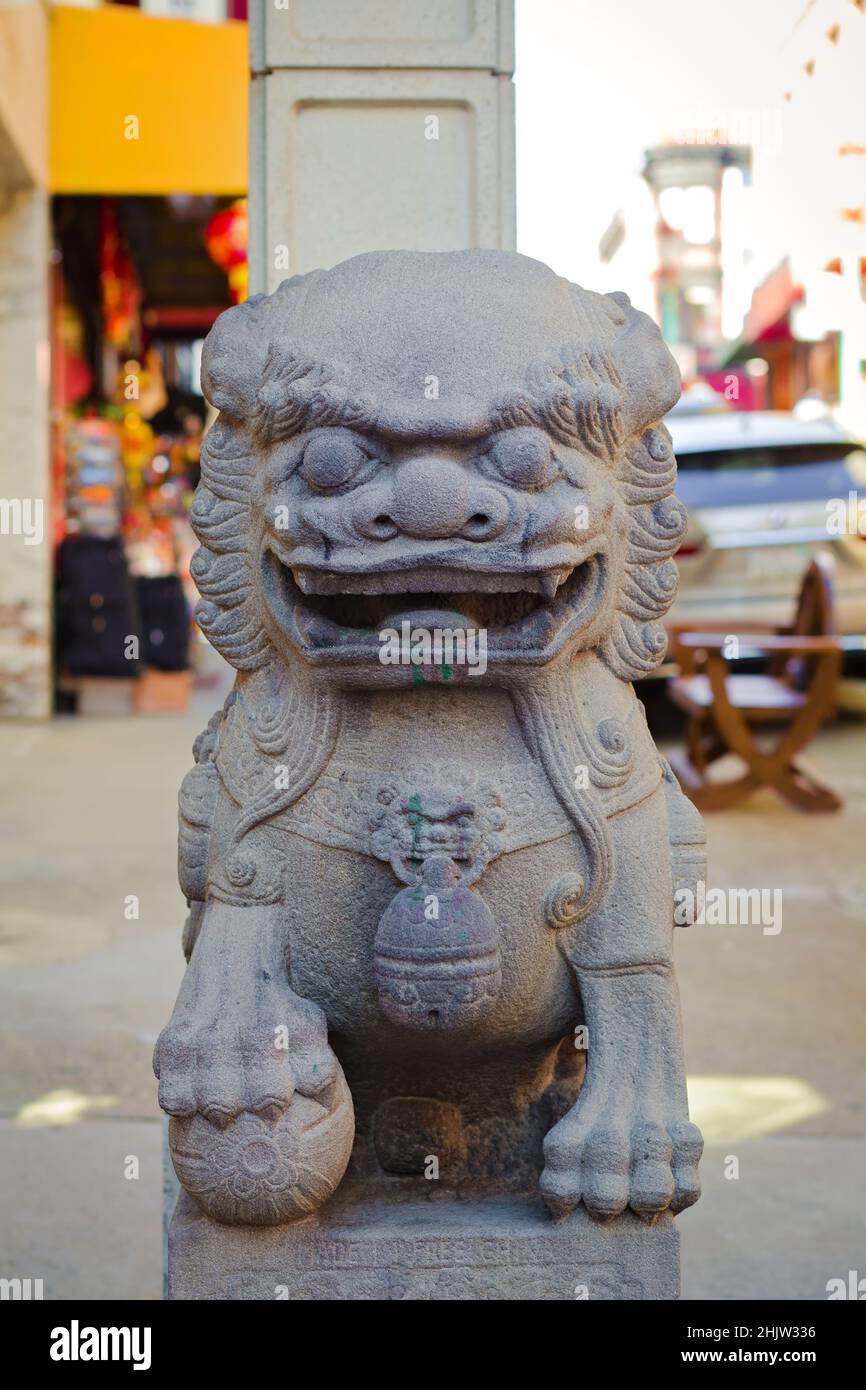 Lion Statue at Gate to Chinatown, San Francisco, CA USA Stock Photo - Alamy