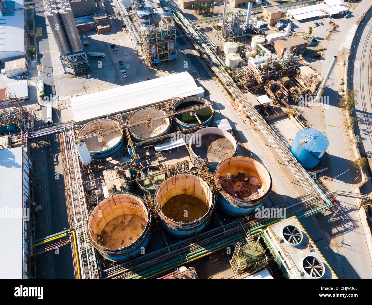 Top view of the chemical plant and the surrounding area Stock Photo - Alamy
