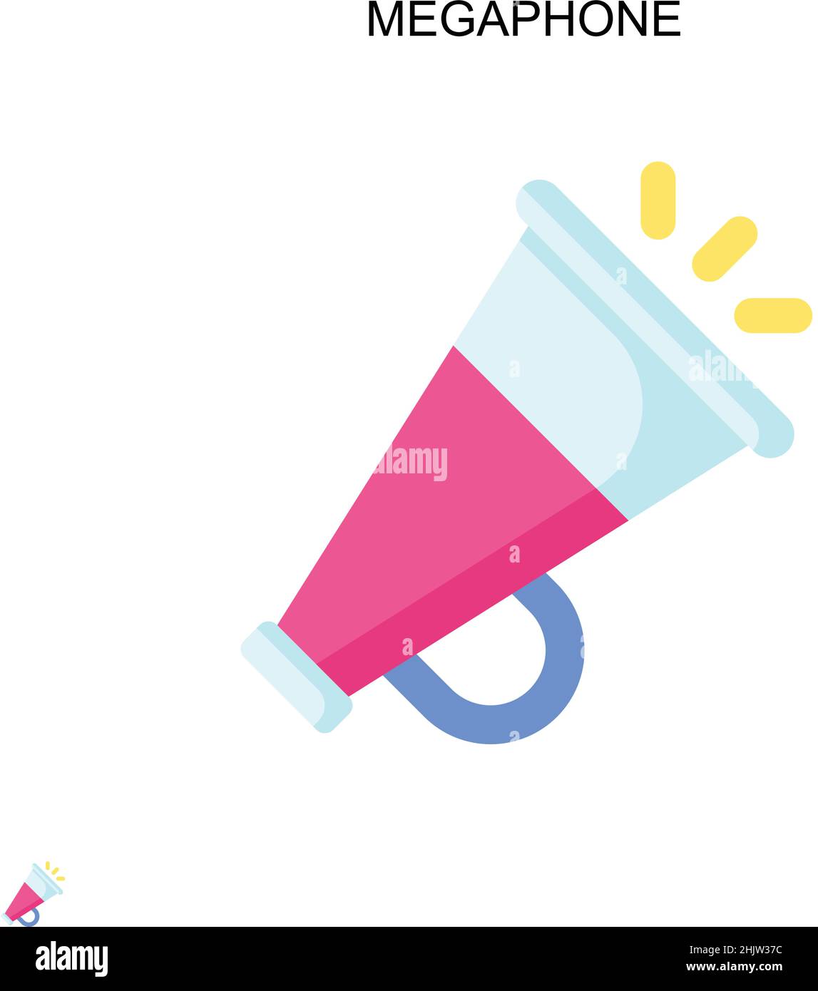 Megaphone Simple vector icon. Illustration symbol design template for ...