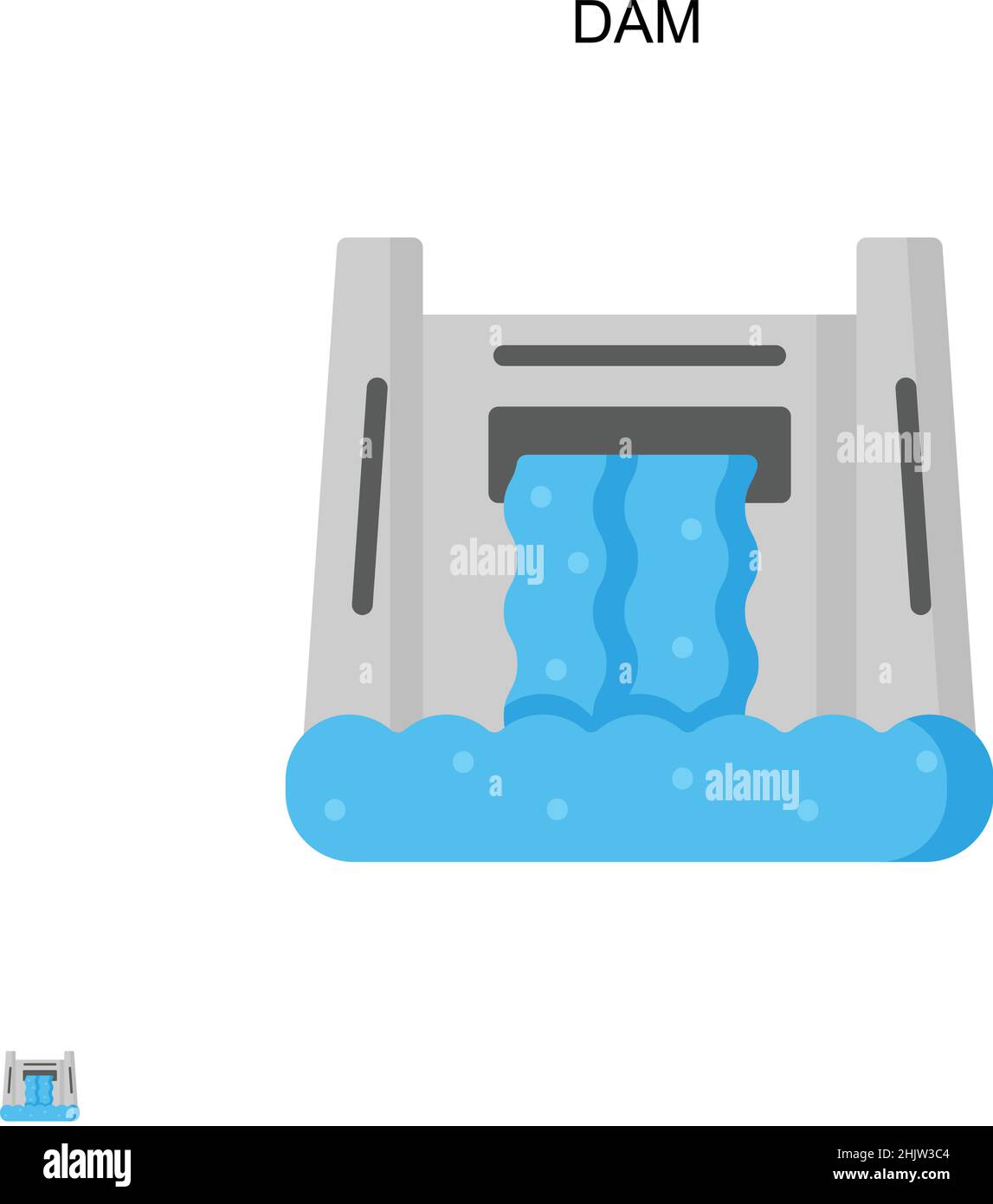 Dam Simple vector icon. Illustration symbol design template for web ...
