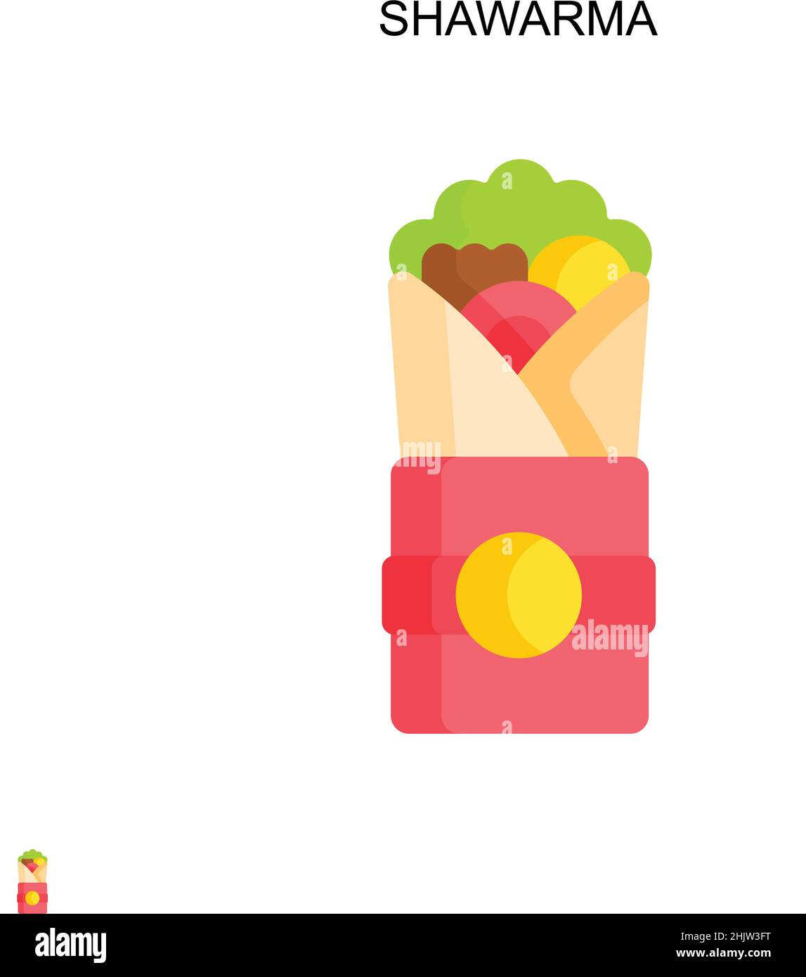 Shawarma Simple vector icon. Illustration symbol design template for ...