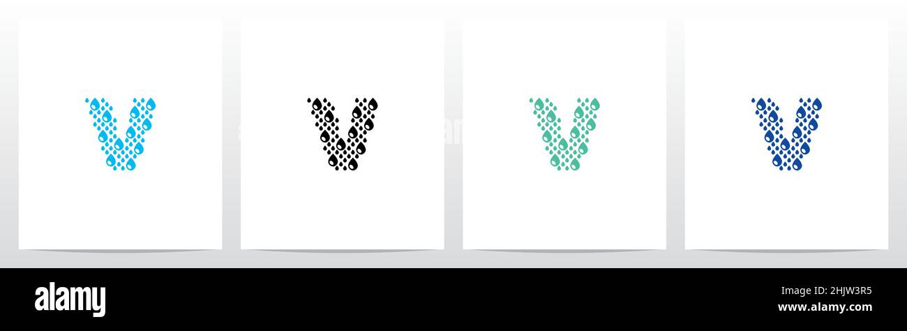 Water Drop Forming Letter Logo Design V Stock Vector Image & Art - Alamy