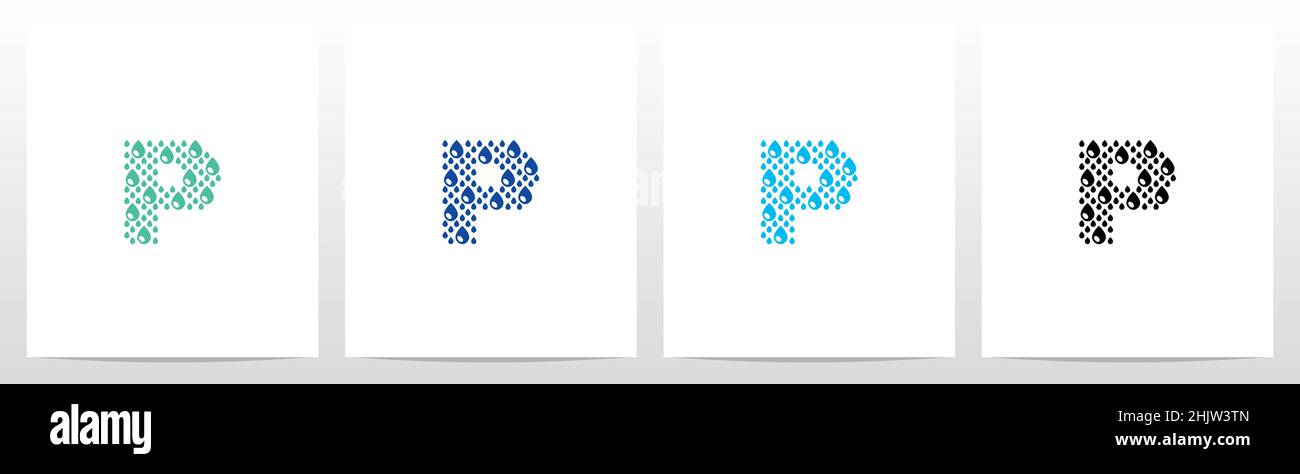 Water Drop Forming Letter Logo Design P Stock Vector Image & Art - Alamy