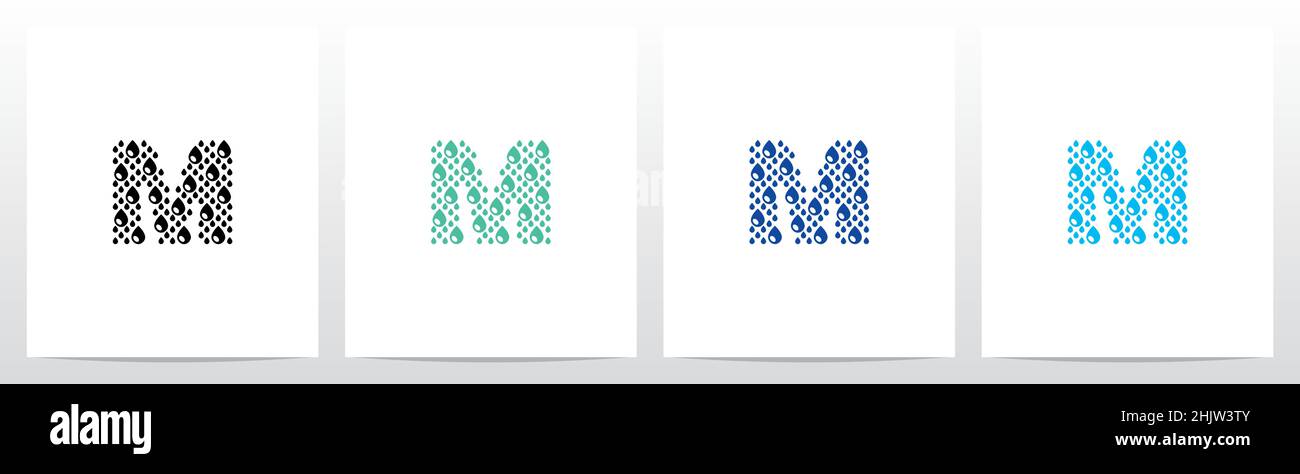 Water Drop Forming Letter Logo Design M Stock Vector Image & Art - Alamy