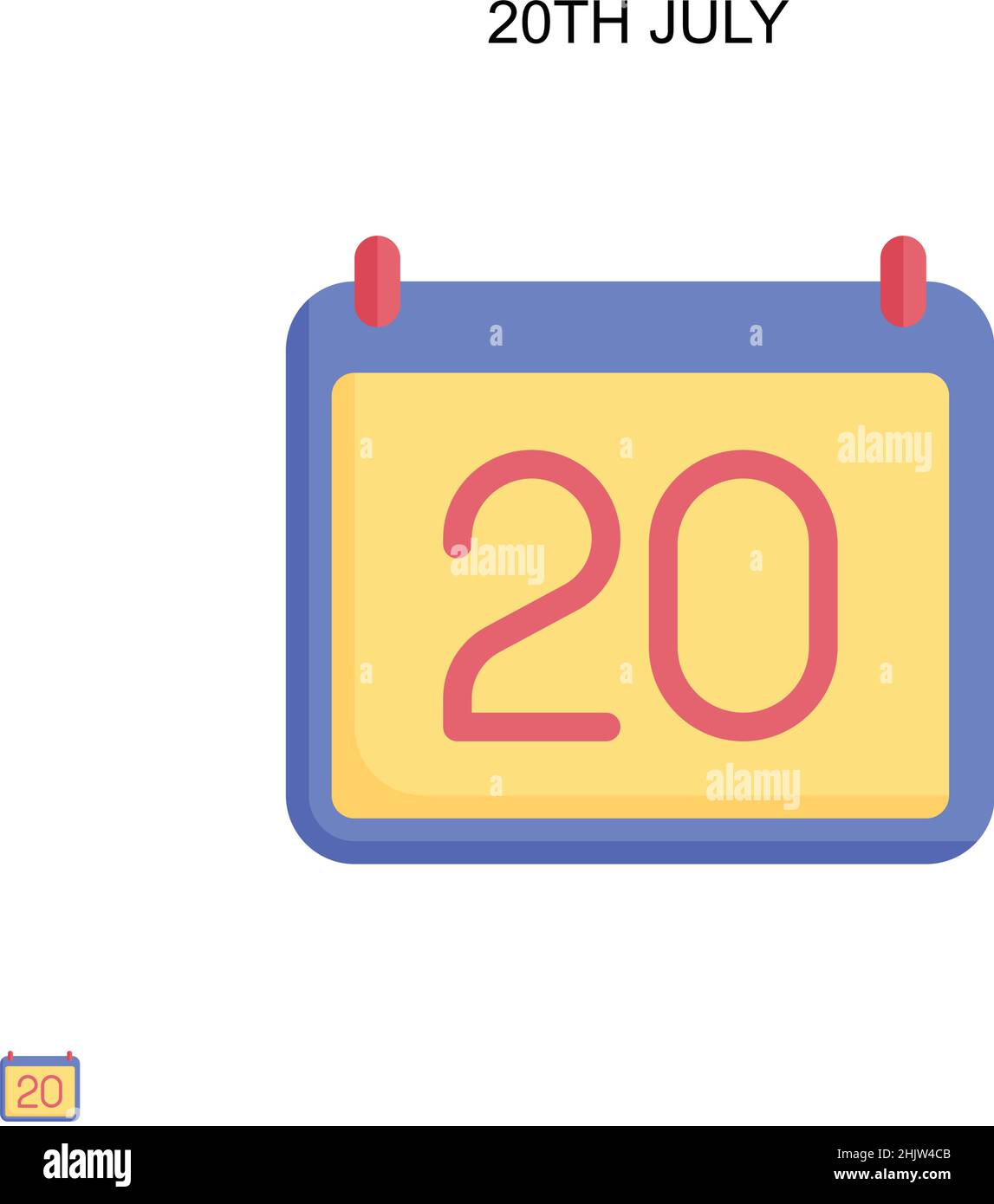 20th july Simple vector icon. Illustration symbol design template for ...